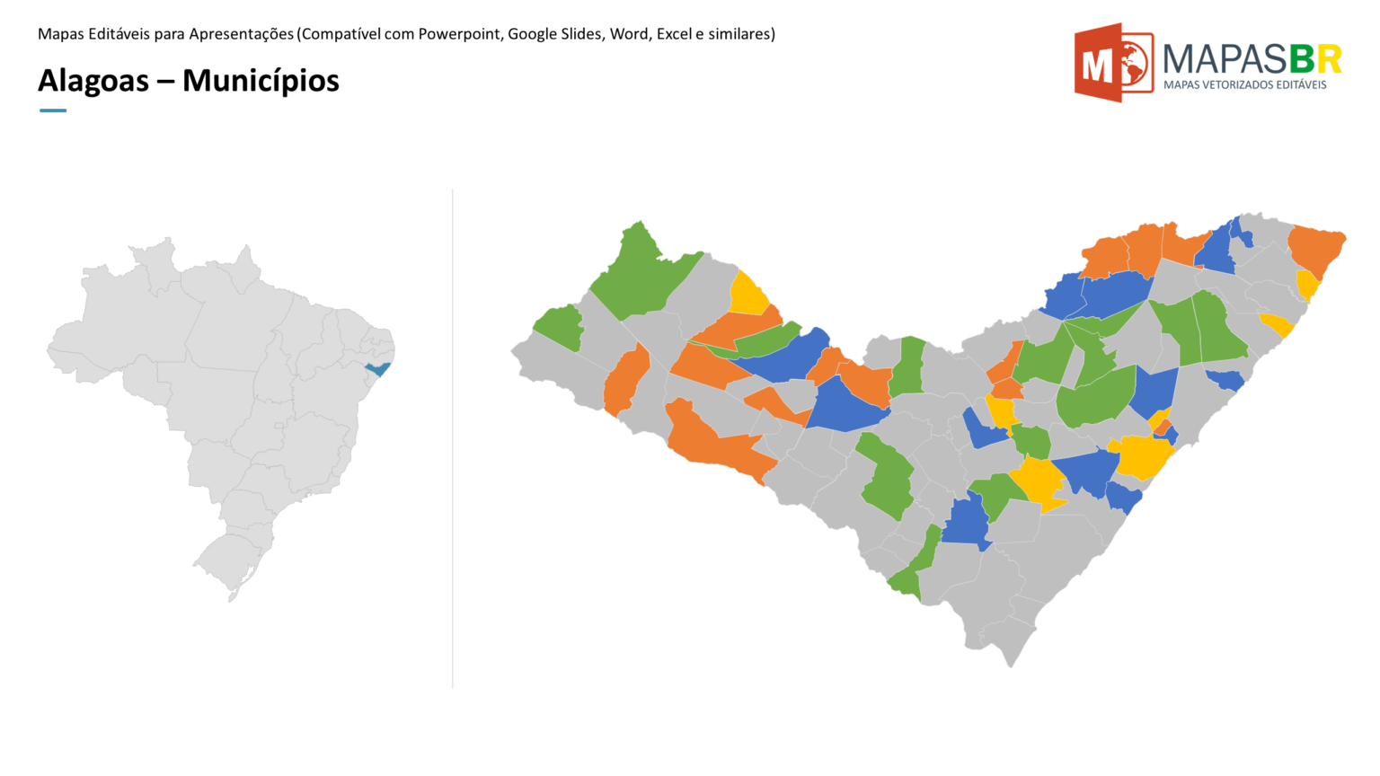 Mapas do Rio Grande do Sul - Municípios e Regiões - Powerpoint - Mapas BR