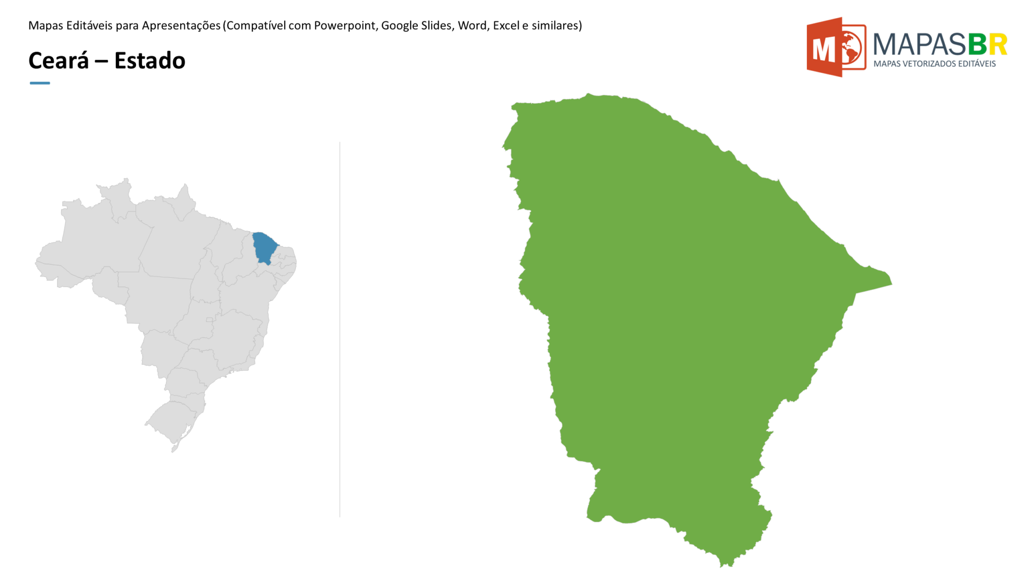 Mapas do Ceará - Municípios e Regiões - Powerpoint - Mapas BR