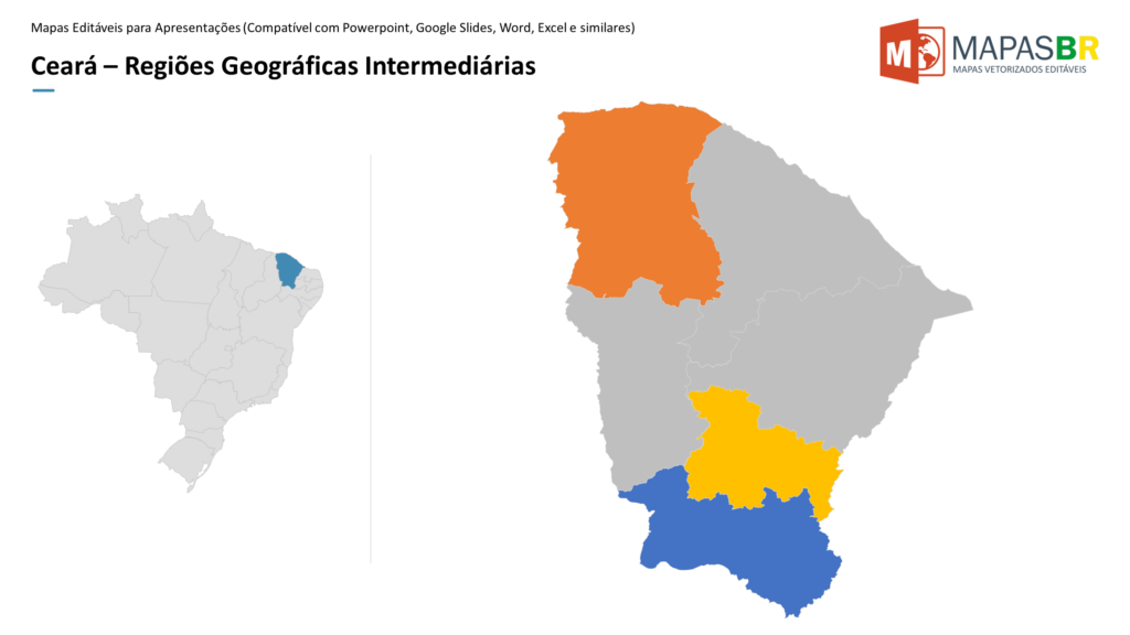 Mapas do Ceará - Municípios e Regiões - Powerpoint - Mapas BR