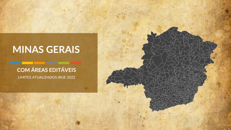 Mapas de Minas Gerais - Municípios e Regiões - Powerpoint - Mapas BR