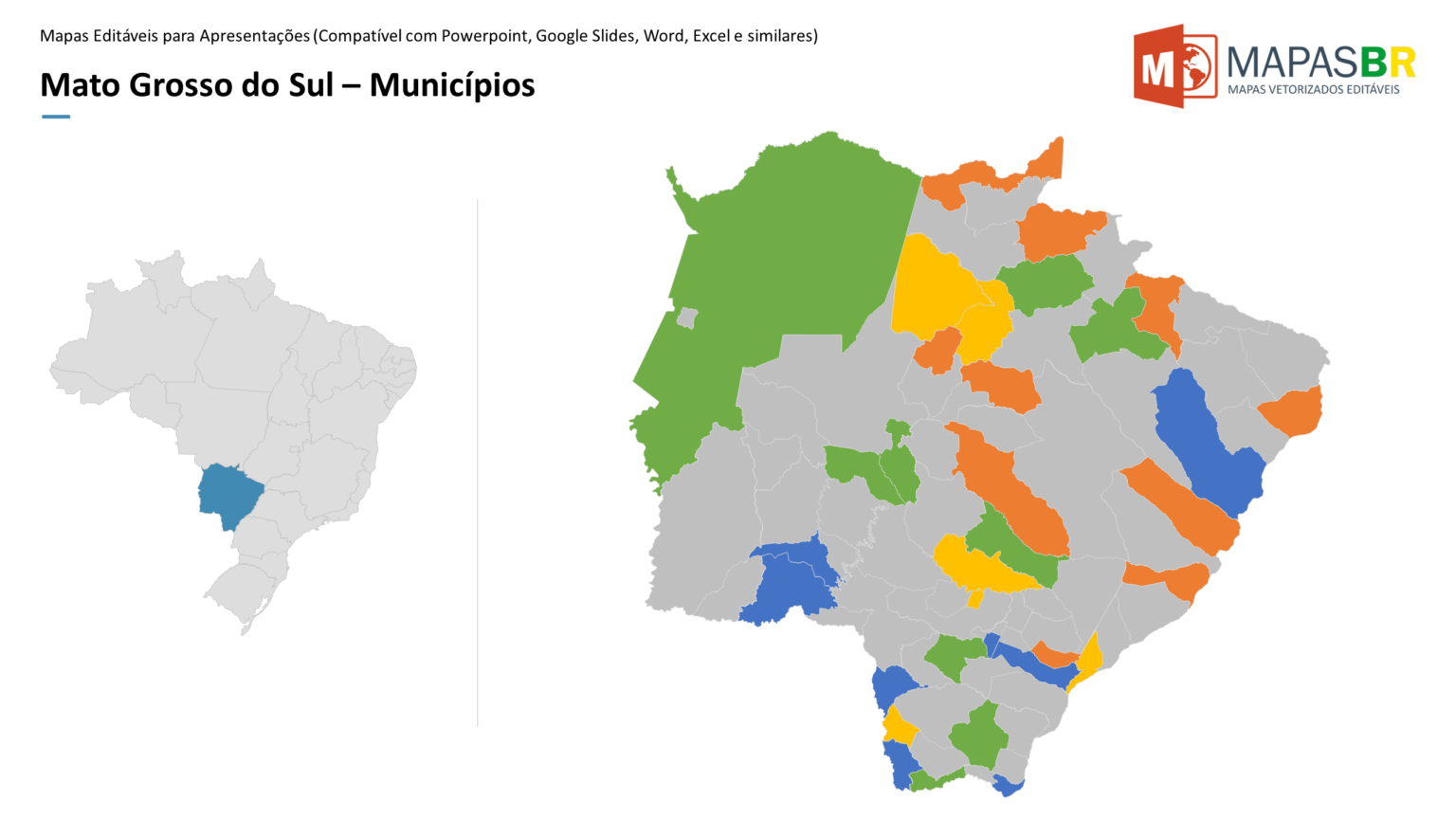 Mapas do Rio Grande do Sul - Municípios e Regiões - Powerpoint - Mapas BR