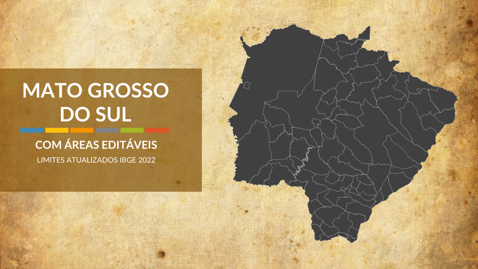 Mapas do Mato Grosso do Sul - Municípios e Regiões - Powerpoint - Mapas BR