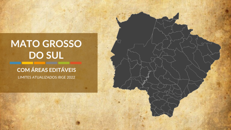 Mapas do Mato Grosso do Sul - Municípios e Regiões - Powerpoint - Mapas BR