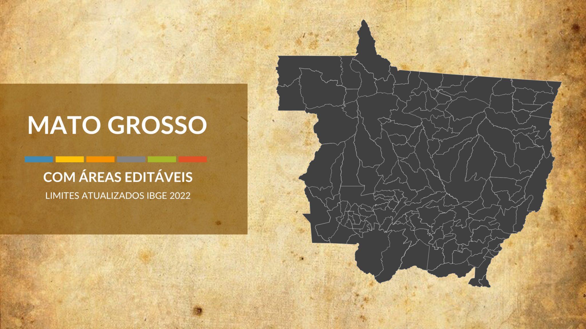 Mapas do Mato Grosso - Municípios e Regiões - Powerpoint - Mapas BR