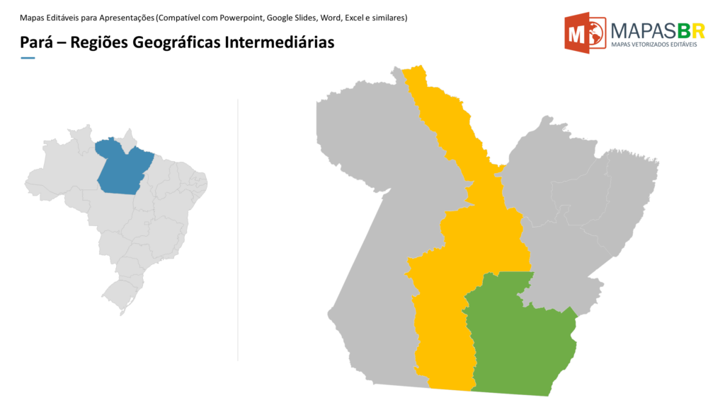 Mapas do Pará - Municípios e Regiões - Powerpoint - Mapas BR