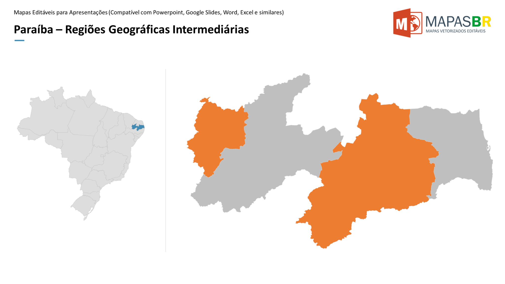 Mapas da Paraíba - Municípios e Regiões - Powerpoint - Mapas BR
