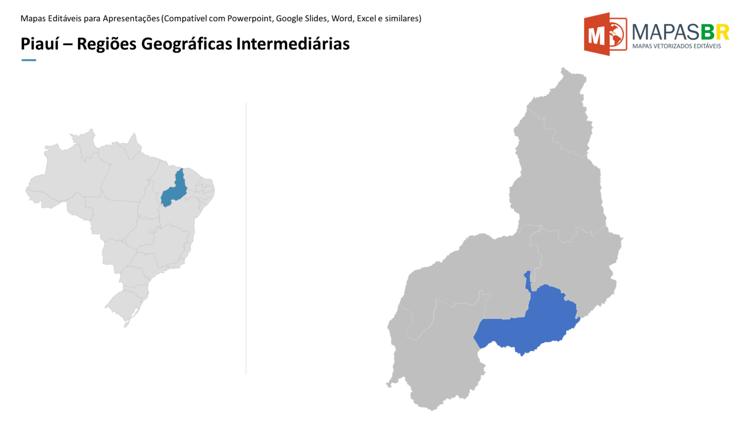Mapas do Piauí - Municípios e Regiões - Powerpoint - Mapas BR