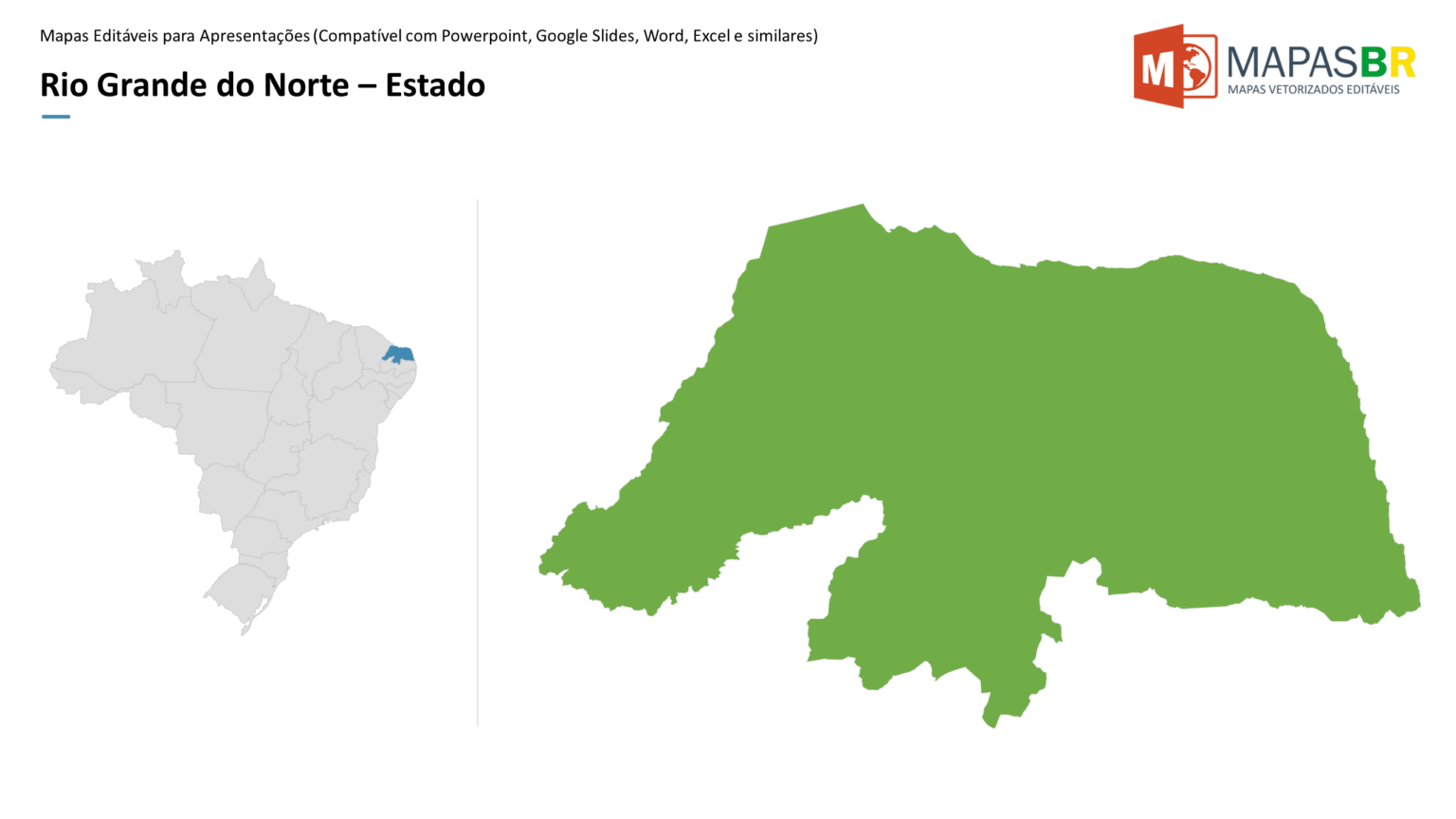 Mapas do Rio Grande do Norte - Municípios e Regiões - Powerpoint - Mapas BR