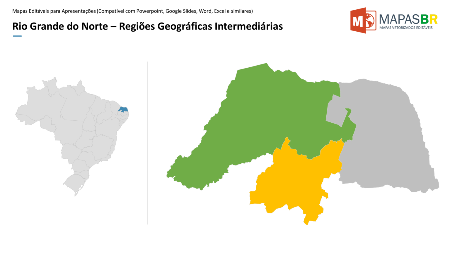 Mapas do Rio Grande do Norte - Municípios e Regiões - Powerpoint - Mapas BR