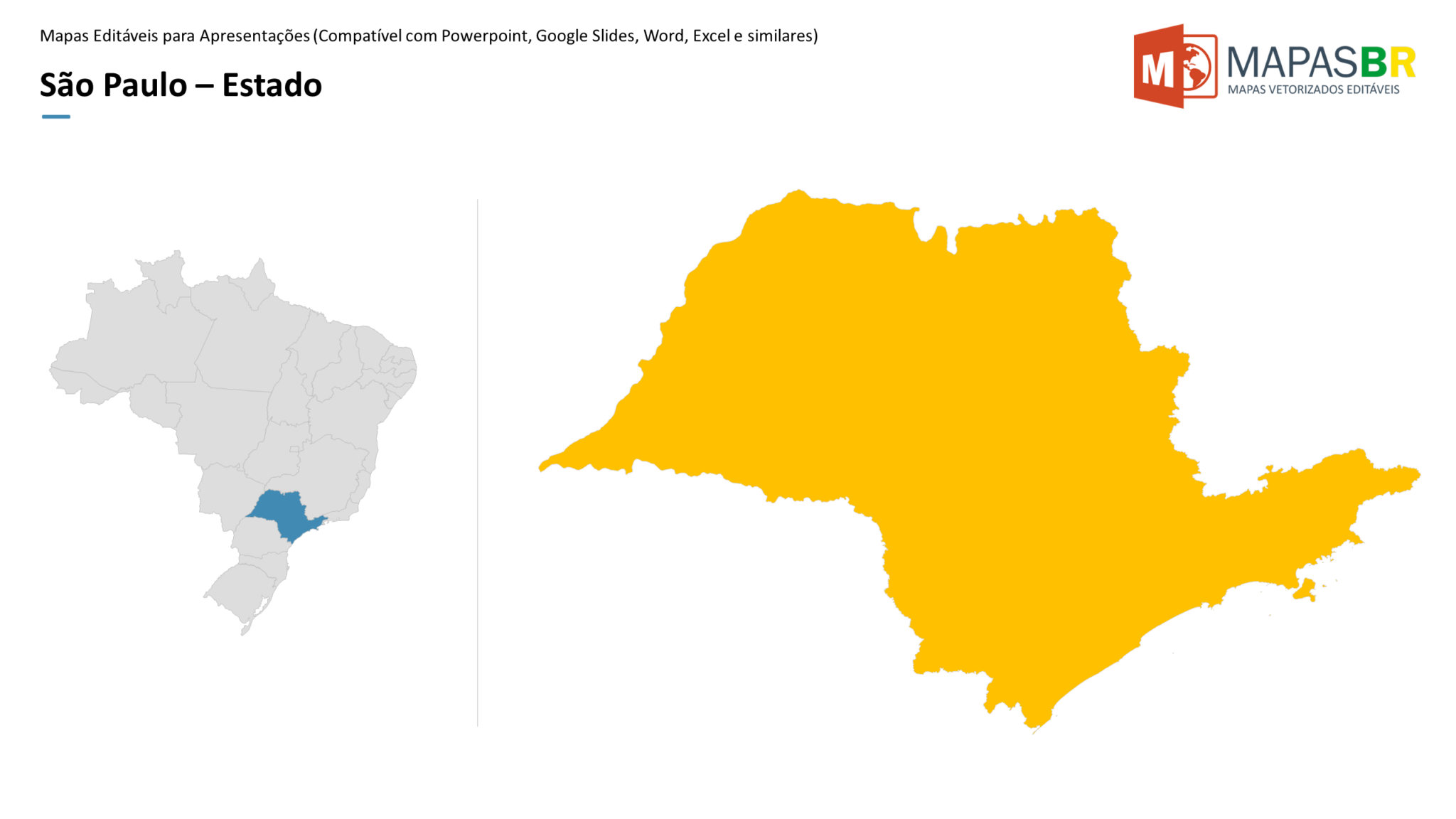 Mapas de São Paulo - Municípios e Regiões - Powerpoint - Mapas BR