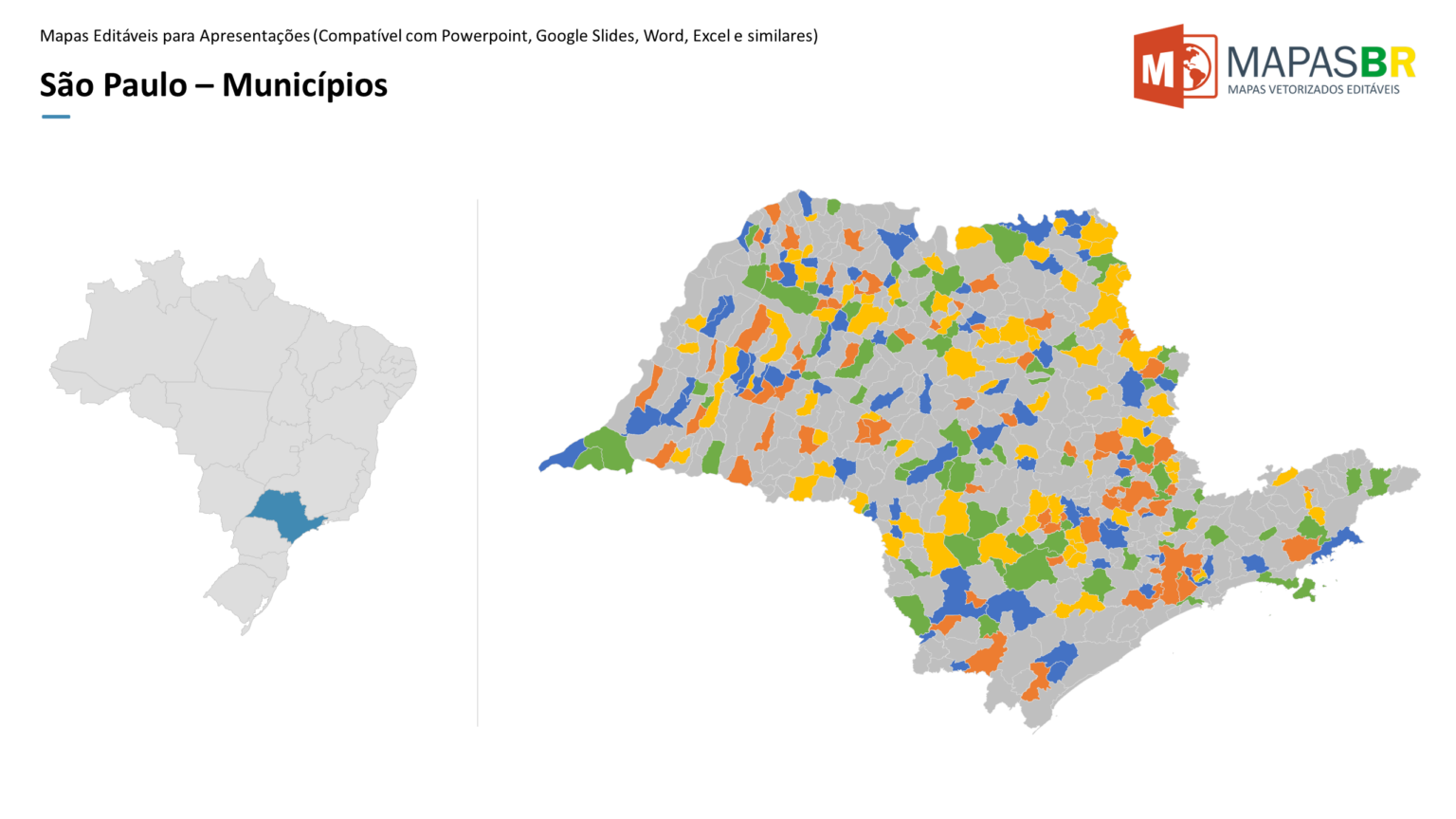 Mapas do Rio Grande do Sul - Municípios e Regiões - Powerpoint - Mapas BR