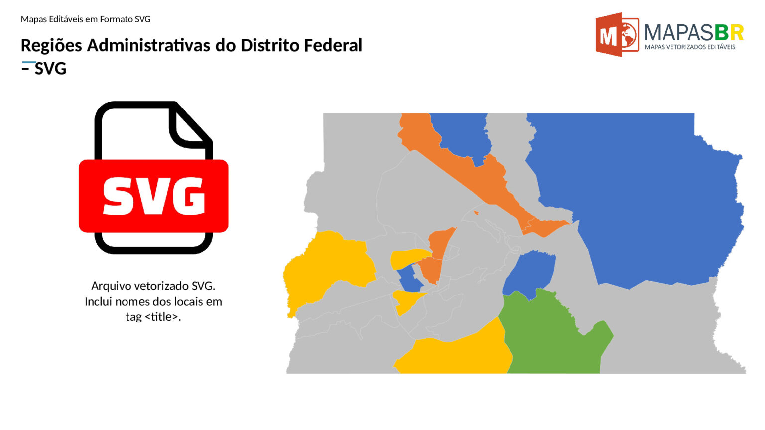 Regiões Administrativas do Distrito Federal em SVG - Mapas BR