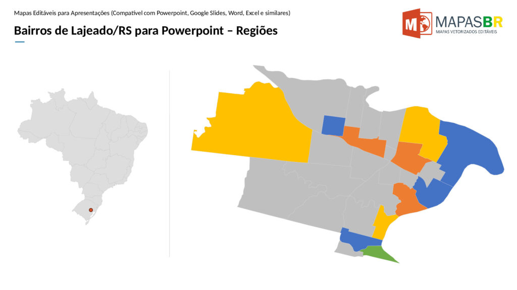 Bairros de Lajeado/RS em PowerPoint - Mapas BR