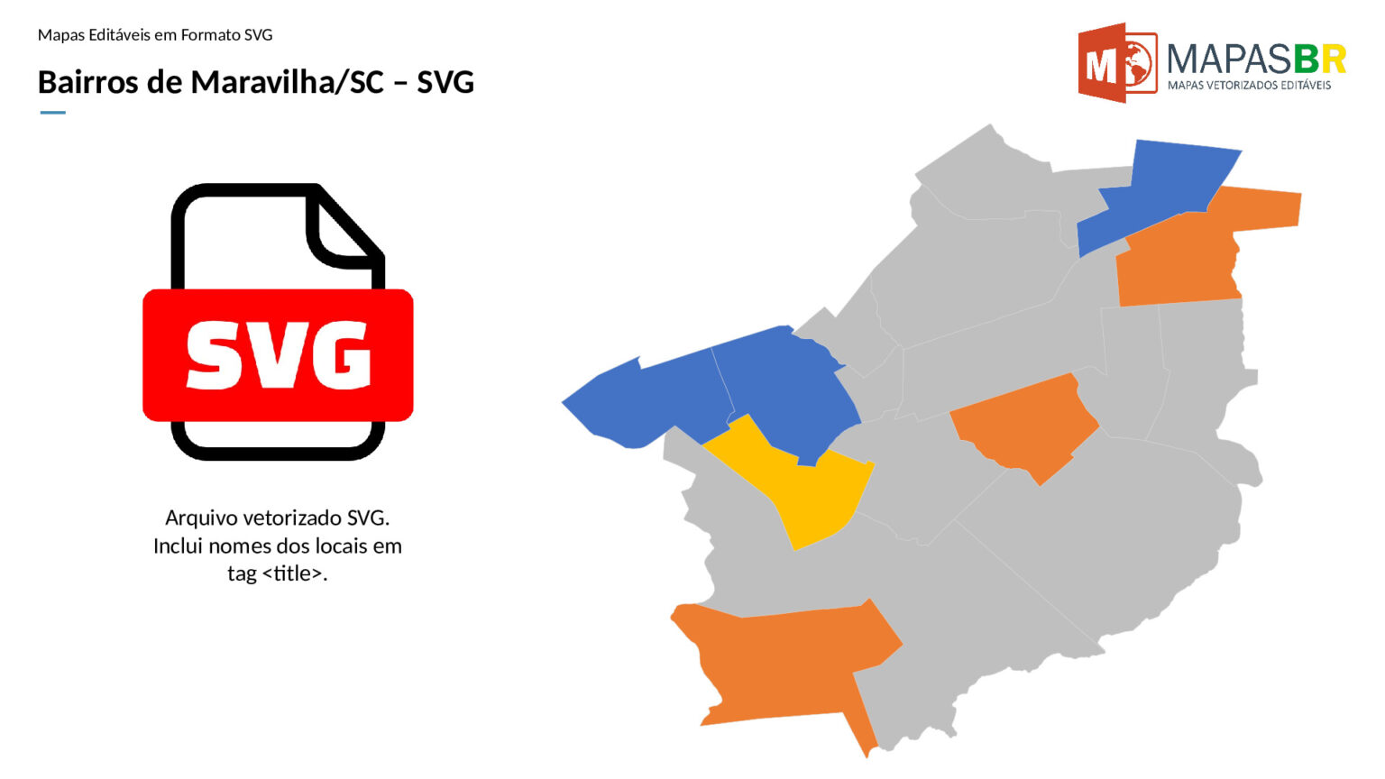 Bairros de Maravilha/SC em SVG - Mapas BR