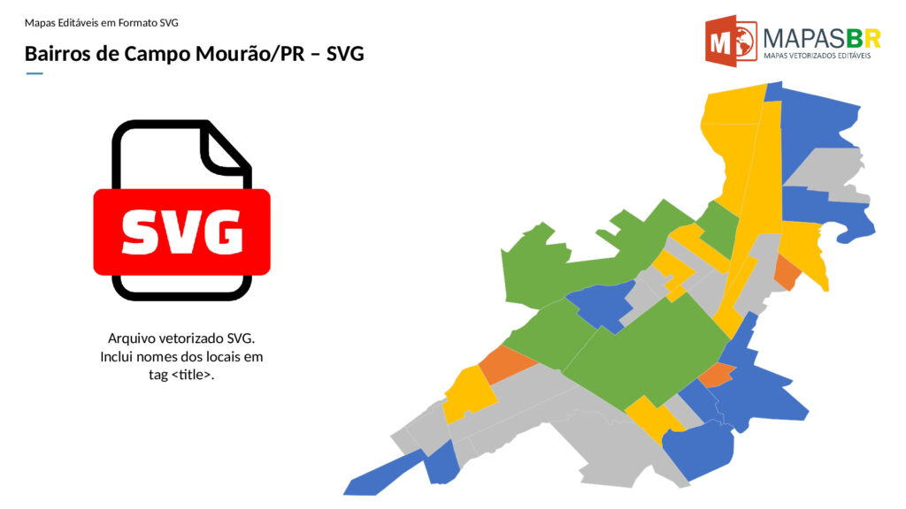 Bairros de Campo Mourão/PR em SVG - Mapas BR