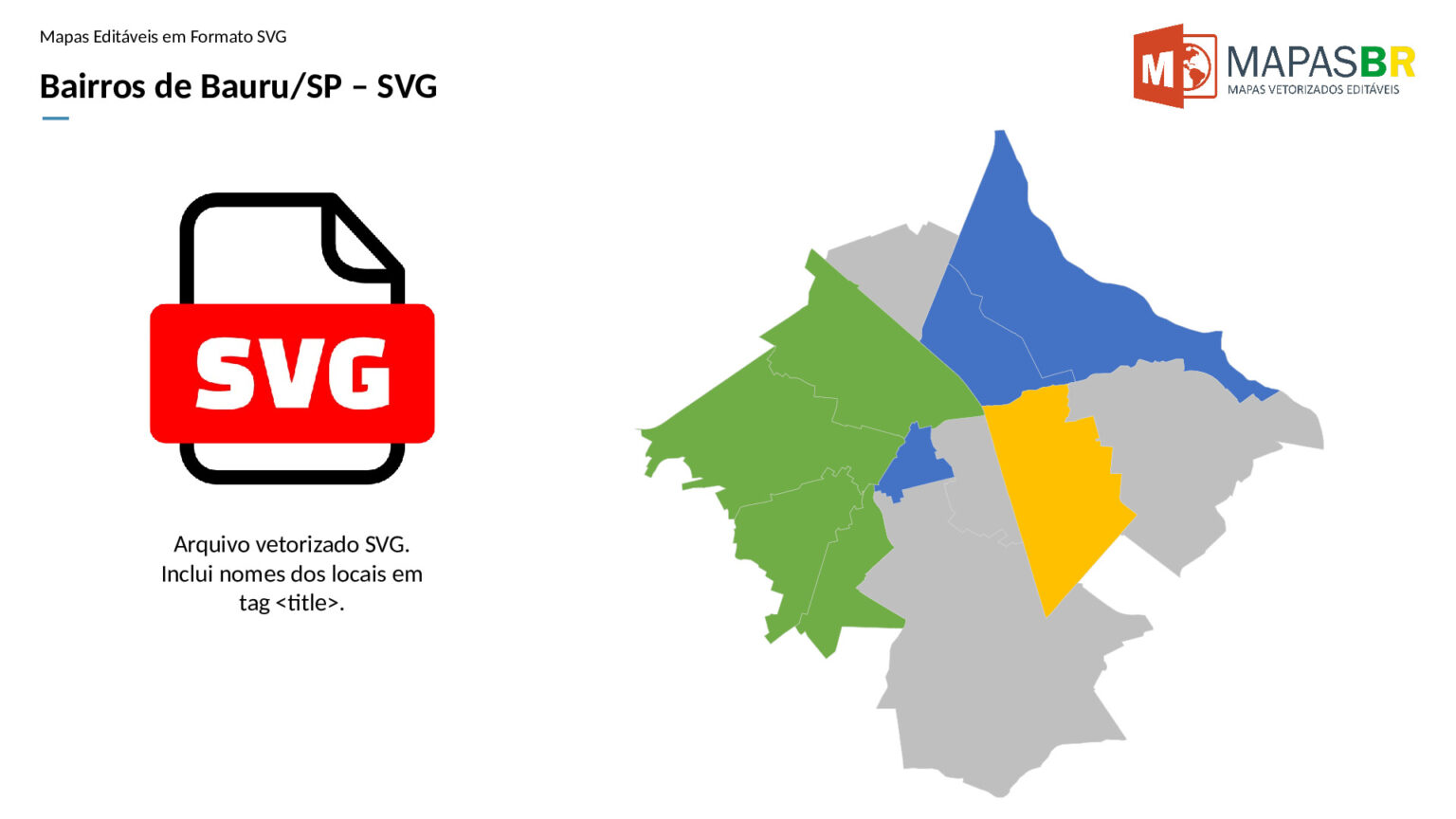 Bairros de Bauru/SP em SVG - Mapas BR