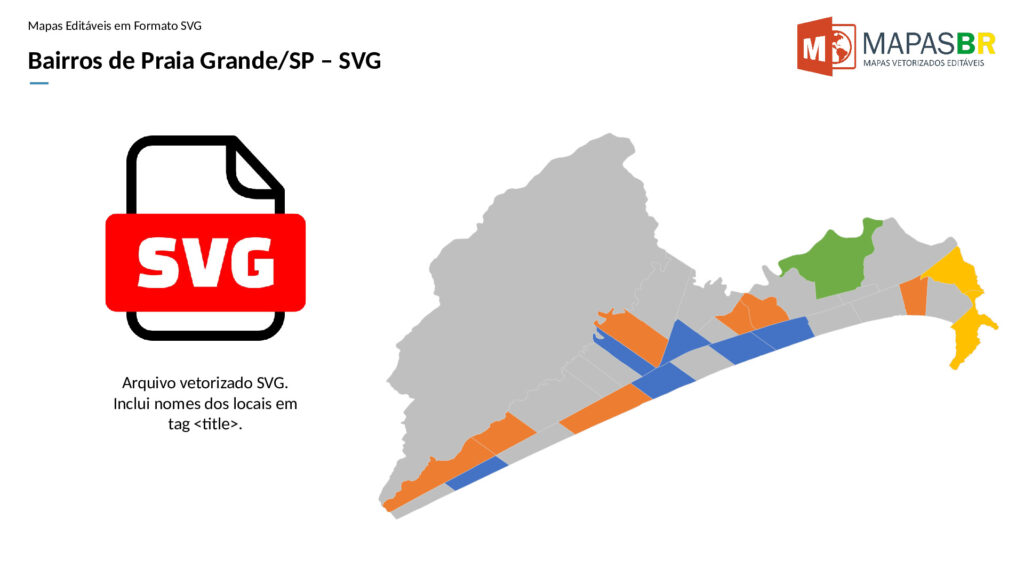 Bairros de Praia Grande/SP em SVG - Mapas BR