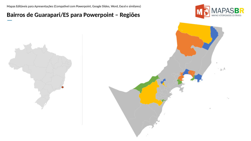 Bairros de Guarapari/ES em PowerPoint - Mapas BR